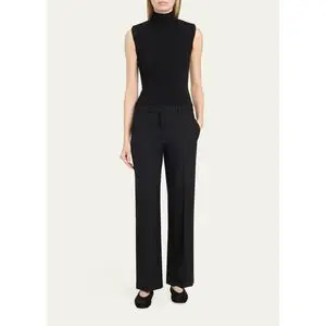 TOCCIN Diala Sleeveless Mock-neck Knit Top - Jet