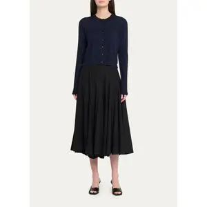 JASON WU Striped-panel Merino Wool Knit Crewneck Cardigan