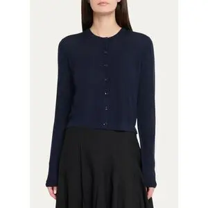 JASON WU Striped-panel Merino Wool Knit Crewneck Cardigan