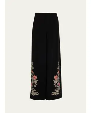 Cinq À Sept Rococo Embroidered Pants