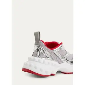 CHRISTIAN LOUBOUTIN So Flo Mesh & Metallic Leather Runner Sneakers