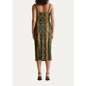 Diane Von Furstenberg Claudia Snakeskin-print Midi Slip Dress