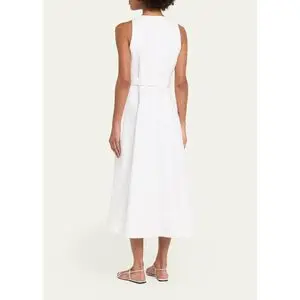 Cinq À Sept Zelda Belted Denim Midi Dress