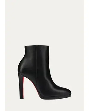 CHRISTIAN LOUBOUTIN 120mm Fannylove Leather Booties - Black