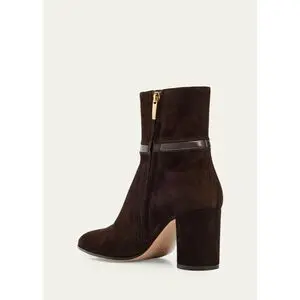 GIANVITO ROSSI 70mm Suede And Leather Ankle Boots - Momo
