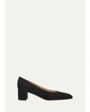 GIANVITO ROSSI 45mm Piper Suede Pointed-toe Pumps - Nero