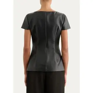 TOCCIN Ilya Bateau-neck Vegan Leather Vest
