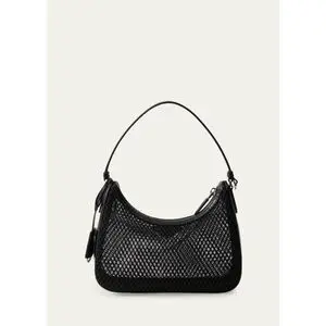 Prada Re-edition 2005 Leather-trim Mesh Top-handle Bag