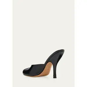 JUDE 105mm Date Leather Peep-toe Mules - Black