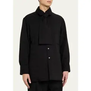 Yohji Yamamoto Cellulose Lawn Stole Detail Padded Shirt