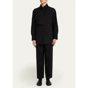 Yohji Yamamoto Cellulose Lawn Stole Detail Padded Shirt