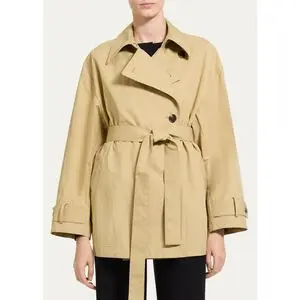 Theory Cropped Double-breasted Trench Coat