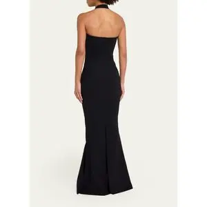Chiara Boni La Petite Robe Yanar Beaded Mermaid Halter Gown
