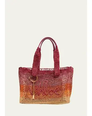 Chloé Summer Banana Ombre Raffia Tote Bag