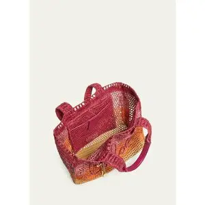 Chloé Summer Banana Ombre Raffia Tote Bag