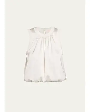Cinq À Sept Peia Satin Bubble Top - Ivory