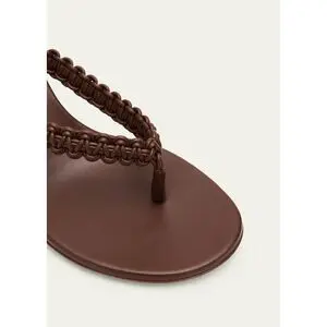 GIANVITO ROSSI 70mm Braided Nappa Leather Thong Sandals