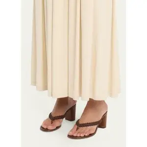 GIANVITO ROSSI 70mm Braided Nappa Leather Thong Sandals