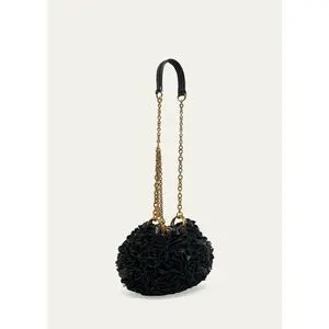 Chloé Plisse Ruffle Leather Shoulder Bag