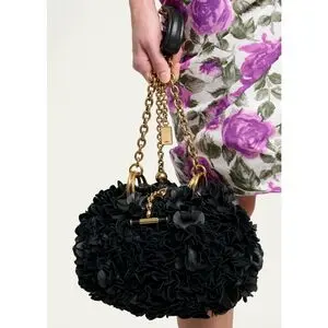 Chloé Plisse Ruffle Leather Shoulder Bag