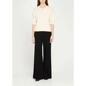 Theory Cashmere Short-sleeved Crop Sweater - Ivory