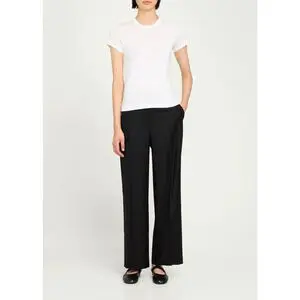 Theory Pleated-front Virgin Wool Pants - Black