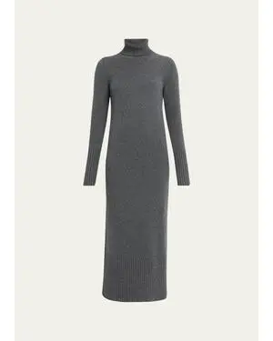Michael Kors Long-sleeve Turtleneck Wool Dress