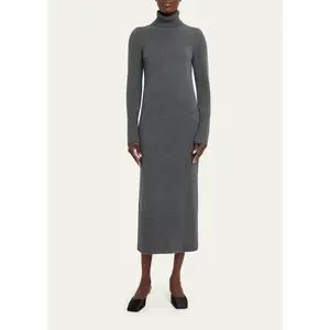 Michael Kors Long-sleeve Turtleneck Wool Dress