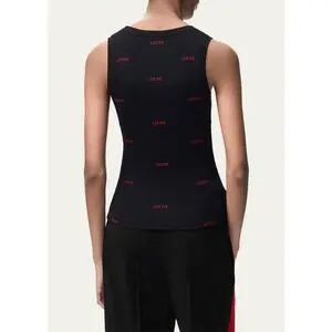 Loewe All-over Logo Embroidered Rib Tank Top