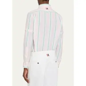 Thom Browne Striped Long-sleeve Cotton Shirt