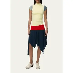 Loewe Mock-neck Colorblock Handkerchief Dress