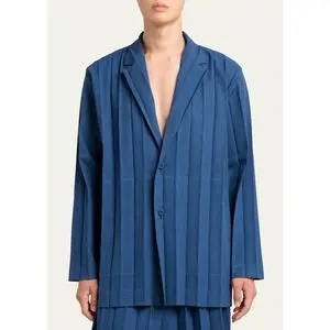 Issey Miyake Edge Ensemble Single-breasted Pleated Jacket