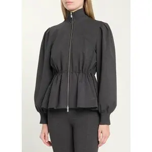 TOCCIN Ida Zip-front Peplum Jacket