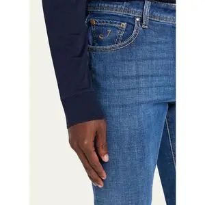 JACOB COHЁN Slim Straight-leg Medium-wash Denim Jeans