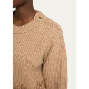 Chloé Wool-cashmere Lace Trim Pullover