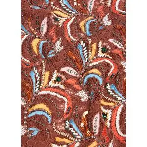 Etro Embroidered Lace Beaded Foulard