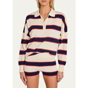SEROYA Taby Striped Sweater - Eggshell Stripe
