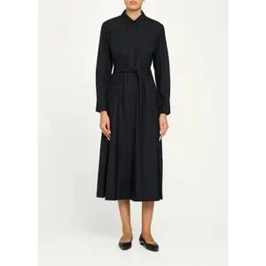 Theory Long-sleeve Belted Midi Shirtdress
