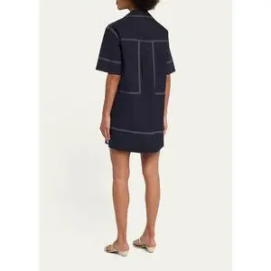 Veronica Beard Phelix Cotton Poplin Mini Tunic Dress