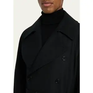 Saint Laurent Grain De Poudre Belted Trench Coat