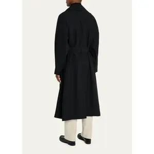 Saint Laurent Grain De Poudre Belted Trench Coat