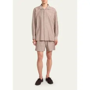 Issey Miyake Multi-stripe Jersey Flat-front Shorts