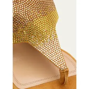 NODALETO Dona Nova Embellished Suede Kitten-heel Sandals - Orange