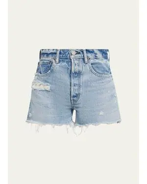 Moussy Vintage Ridgeme Distressed Denim Shorts