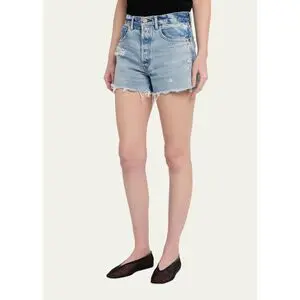 Moussy Vintage Ridgeme Distressed Denim Shorts