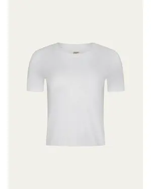 L'Agence Stormy Short-sleeve Crop Tee