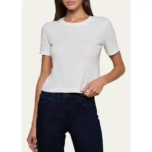 L'Agence Stormy Short-sleeve Crop Tee