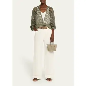 Brunello Cucinelli Suede Monili Sandals