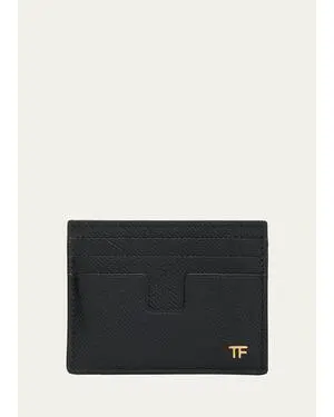 TOM FORD Logo Leather Card Holder - Black