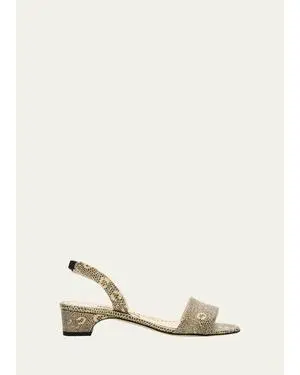 Manolo Blahnik 30mm Patobarnu Lizard-print Leather Slingback Sandals - Lizard Print